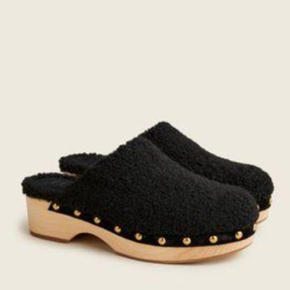 J. Crew | Shoes | J Crew Black Sherpa Clogs Style Bd337 | Poshmark